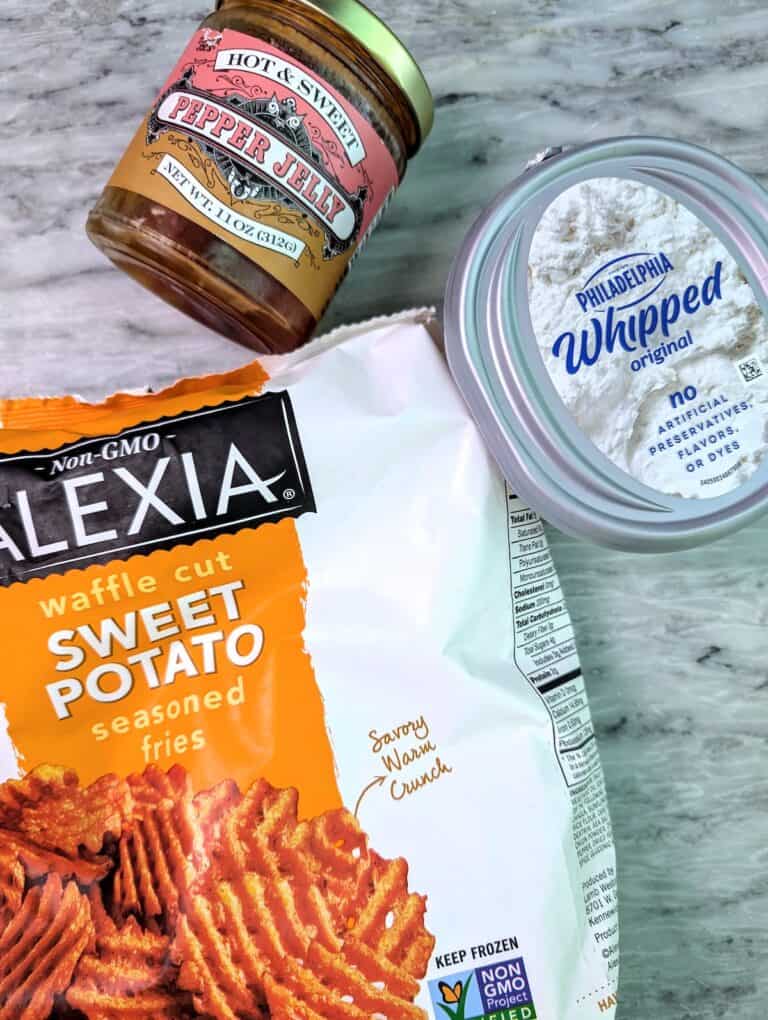 Sweet Potato Waffle Fries with Pepper Jelly Dip - Foods & Friends