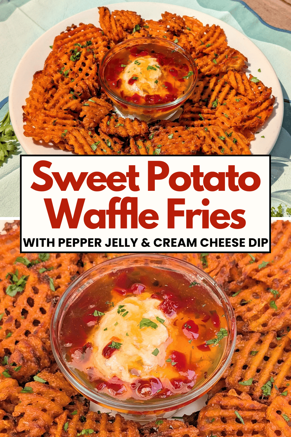 Sweet Potato Waffle Fries with Pepper Jelly Dip - Foods & Friends