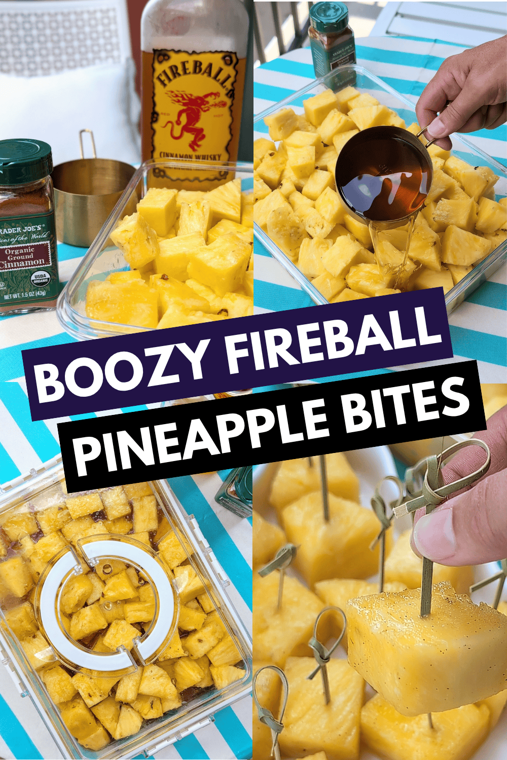 The Best Boozy Fireball Infused Pineapple Bites - Foods & Friends