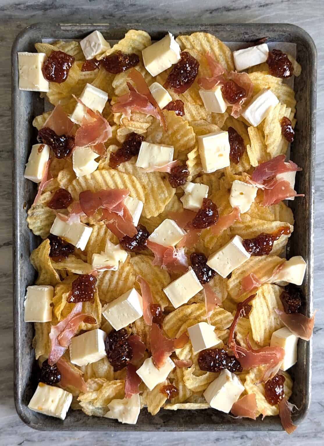 Potato Chip Charcuterie Board Nachos {Brie & Fig Jam} - Foods & Friends