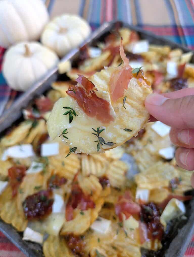 Potato Chip Charcuterie Board Nachos {Brie & Fig Jam} - Foods & Friends